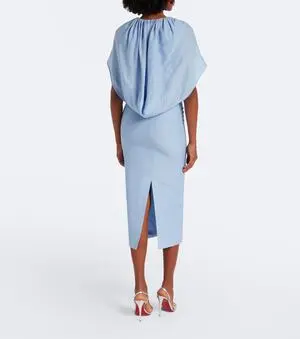 Roland Mouret Belted Caped Midi Dress