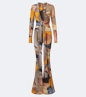 Roberto Cavalli Trompe L’oil Flared Jumpsuit - Multicoloured