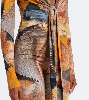 Roberto Cavalli Trompe L’oil Flared Jumpsuit