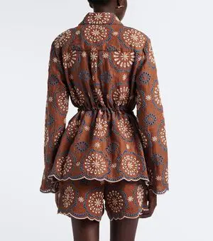 Veronica Beard Kiki Broderie Anglaise Linen Jacket