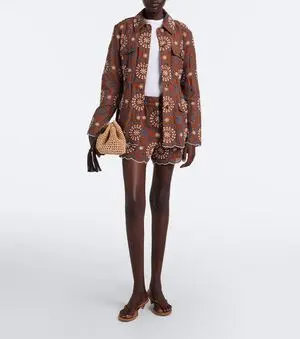 Veronica Beard Kiki Broderie Anglaise Linen Jacket