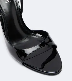 Paris Texas Lidia Patent Leather Slingback Sandals - Black