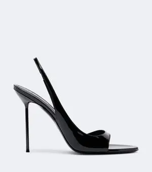 Paris Texas Lidia Patent Leather Slingback Sandals - Black