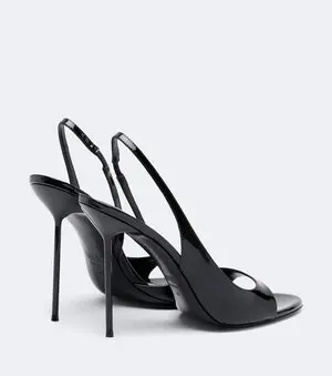 Paris Texas Lidia Patent Leather Slingback Sandals - Black