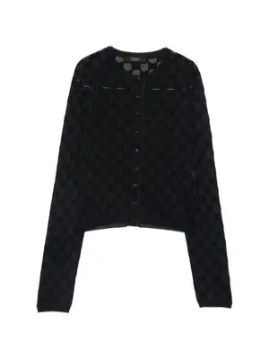 Gucci Gg Crewneck Cardigan - Black