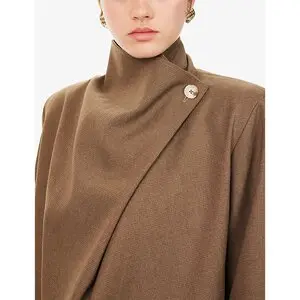 THE COUTURE CLUB Check Funnel-neck Woven Top