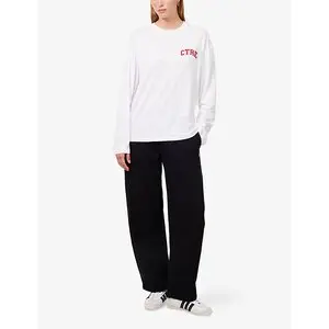 THE COUTURE CLUB Barrel-leg Cotton Jogging Bottoms - Black
