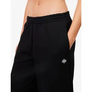 THE COUTURE CLUB Barrel-leg Cotton Jogging Bottoms - Black