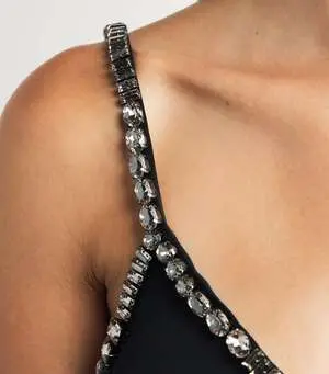 Stella McCartney Embellished Crepe Maxi Dress