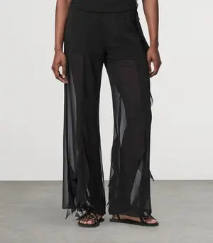 ALLSAINTS Frill Trim Wide Leg Trousers