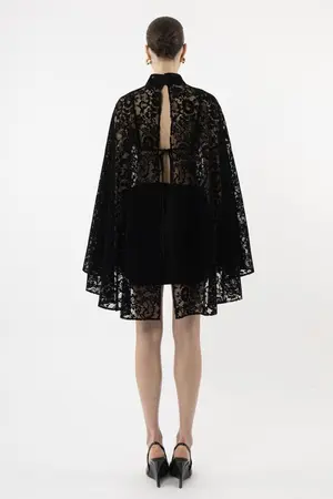 Arakii Velvet Lace Mini Dress