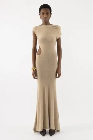 Arakii Sleek Back Knit Dress - Beige