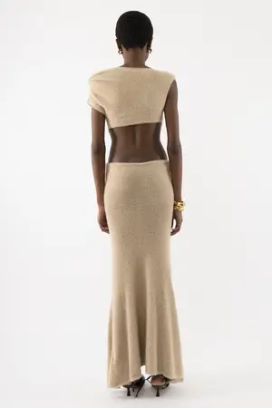 Arakii Sleek Back Knit Dress - Beige