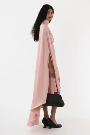 Arakii Poncho Turtleneck Maxi Dress