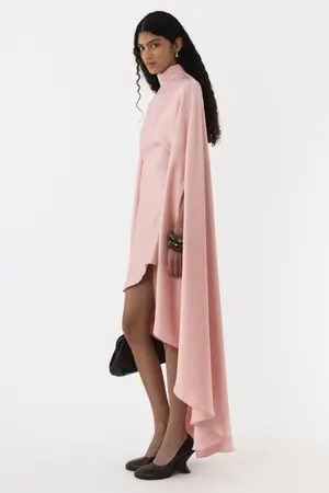 Arakii Poncho Turtleneck Maxi Dress