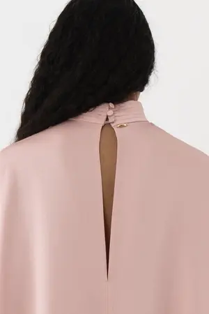 Arakii Poncho Turtleneck Maxi Dress