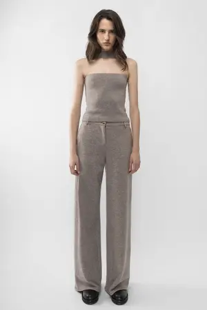 Arakii Knitted Reversed Halter - Greige