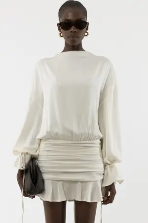 Arakii Frill Silk Dress
