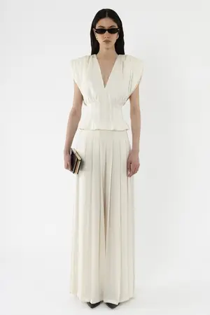 Arakii Deep V-neck Silk Top