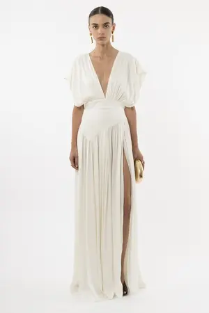 Arakii Maxi Silk Dress - White