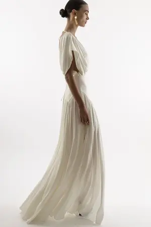 Arakii Maxi Silk Dress - White
