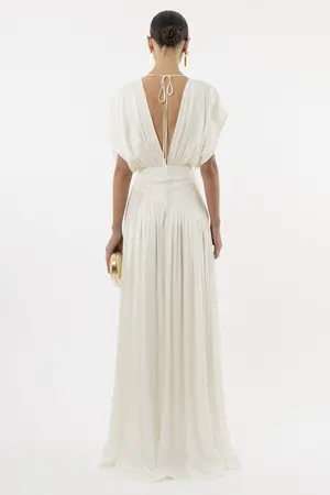 Arakii Maxi Silk Dress - White