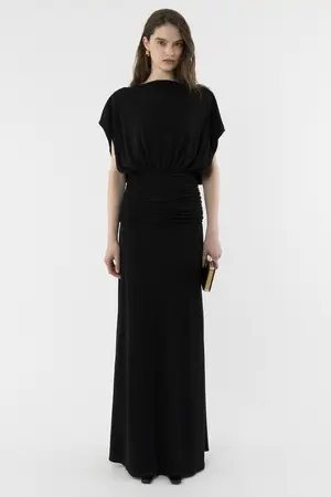 Arakii Tight Waist Gown - Black