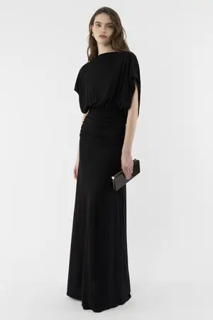 Arakii Tight Waist Gown - Black