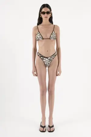 Arakii Triangle Bikini Top - Brown Zebra