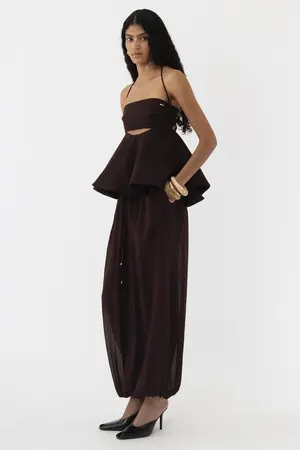 Arakii Sheer Balloon Pants - Burgundy