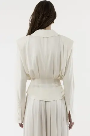Arakii Front Tie Silk Blouse