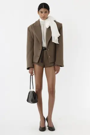 Arakii Boxy Belt Jacket - Brown