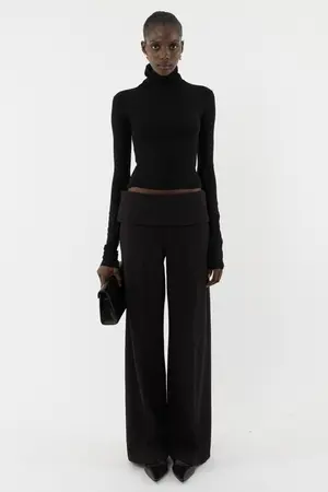 Arakii Waist Edge Pants - Dark Brown