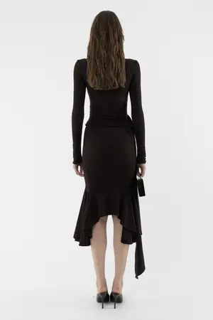 Arakii Jersey Ankle Skirt - Dark Brown