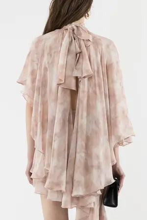 Arakii Flowy Silk Cape