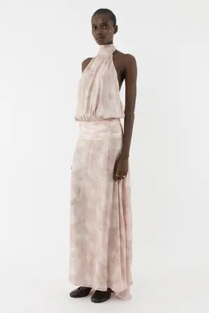 Arakii Deep Back Halter Dress - Print