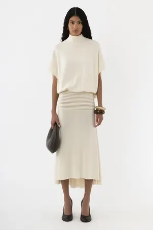 Arakii Mist Midi Dress - Off-white