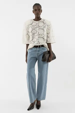 Arakii Velvet Lace T-shirt - Off-white
