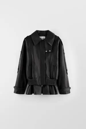 Arakii Leather Biker Jacket - Black