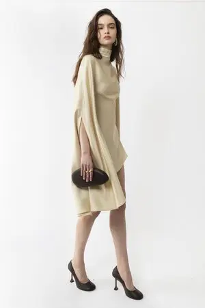 Arakii Poncho Turtleneck Dress