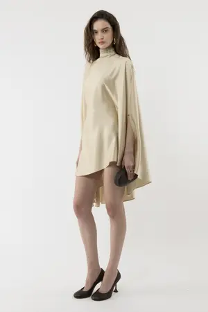 Arakii Poncho Turtleneck Dress