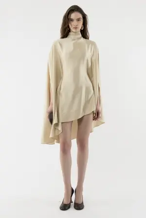 Arakii Poncho Turtleneck Dress