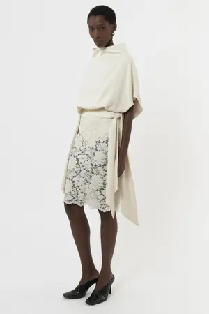 Arakii Lace Pencil Skirt - Off-white