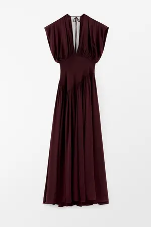 Arakii Maxi Silk Dress - Burgundy