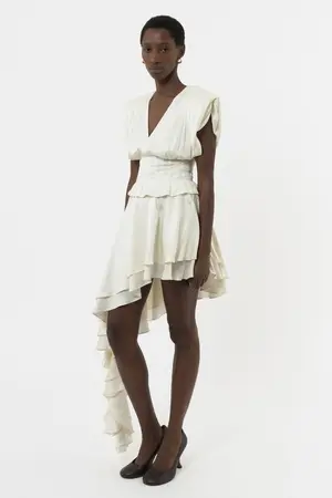 Arakii Asymmetric Viscose Ruffle Skirt
