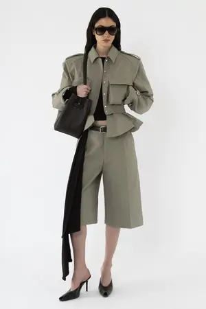 Arakii Bermuda Barrel Shorts - Khaki Green