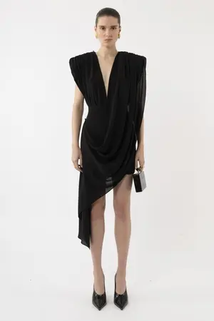 Arakii Deep V-neck Mini Dress