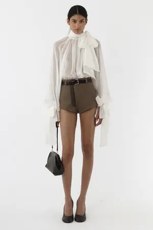 Arakii Silk Balloon Blouse - Off-white