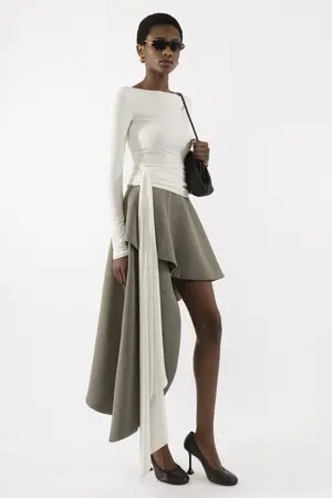 Arakii Spiral Skirt - Greige