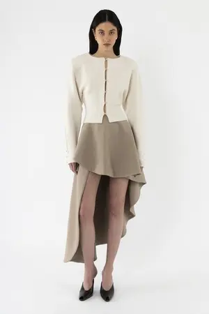 Arakii Wool Shoulder Pad Cardigan